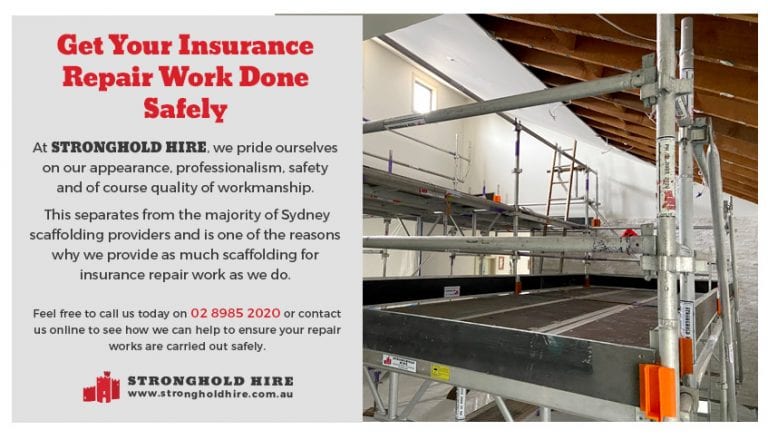 Scaffolding for Insurance Repair Work | Stronghold Scaffold Hire Sydney